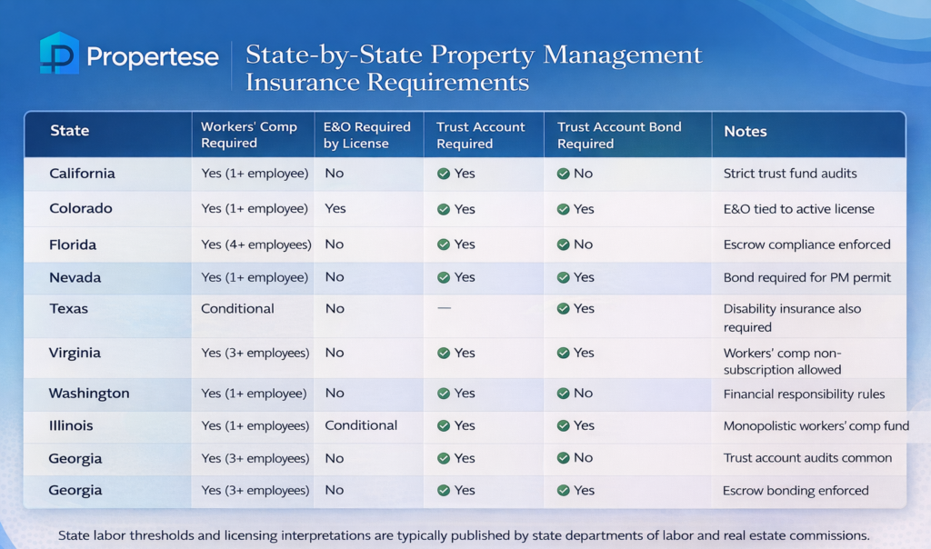 Property Management Insurance requirements